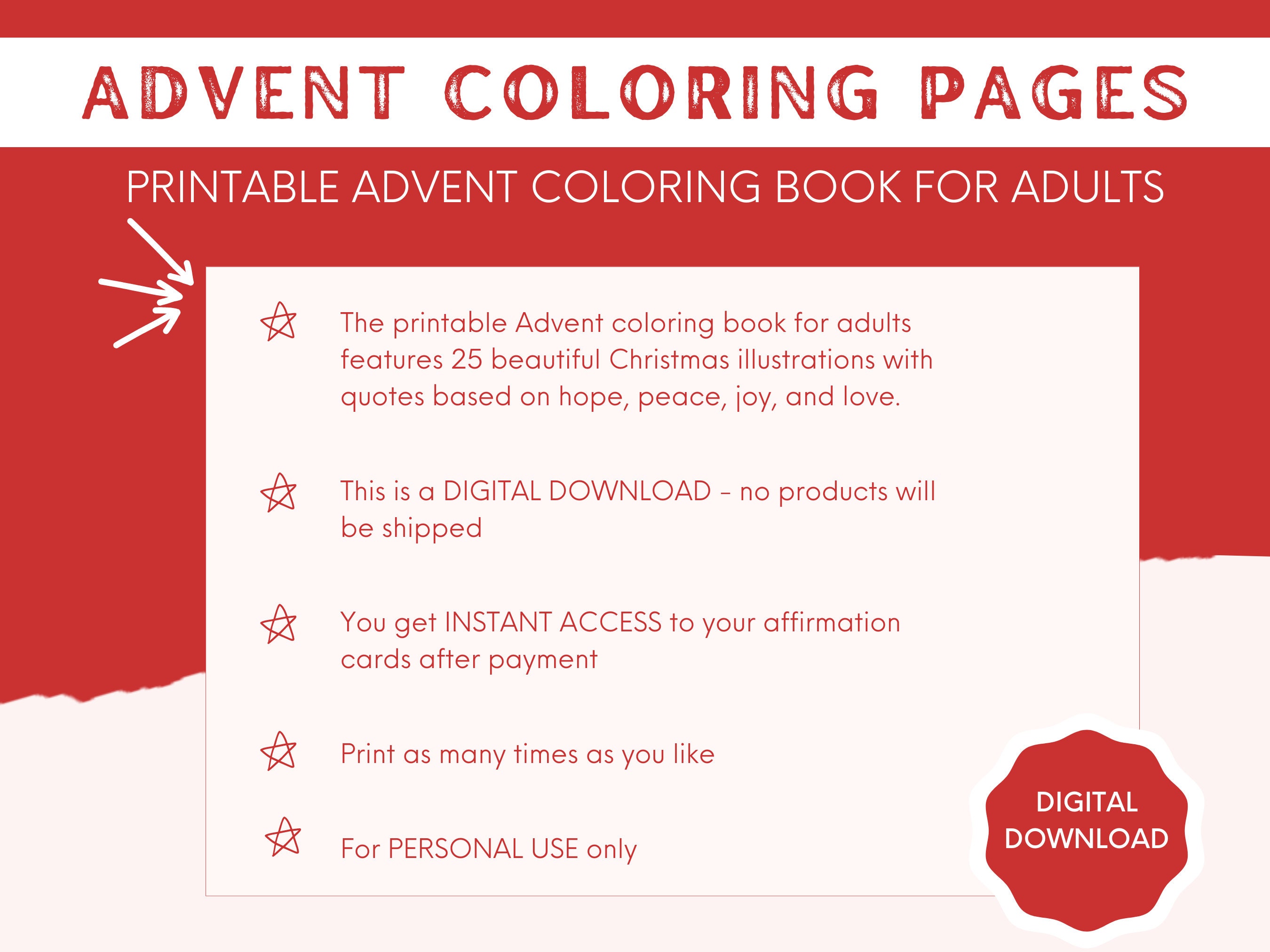 Printable Advent Calendar Christmas Coloring Book Christmas - Etsy