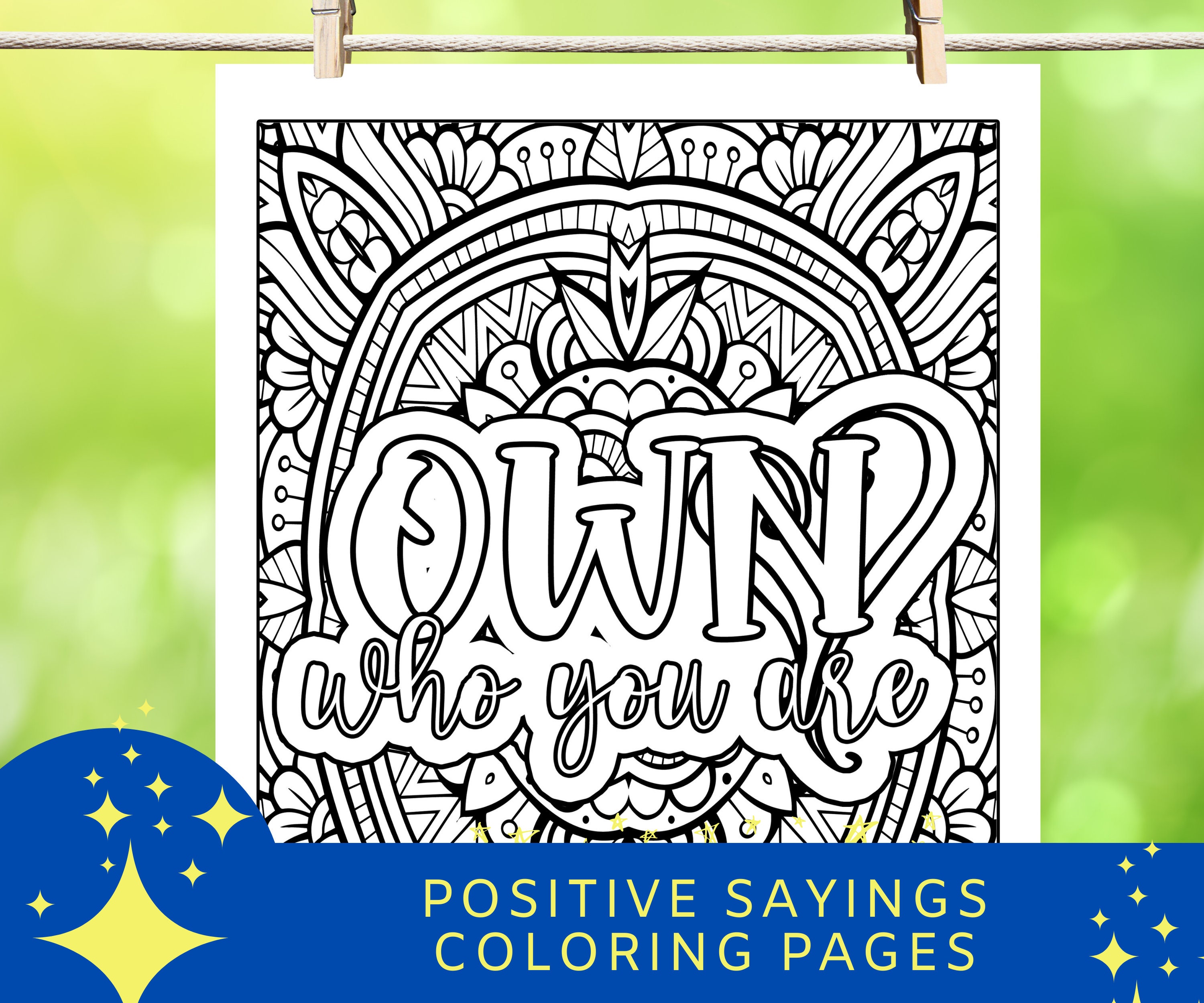 Printable Coloring Pages Quotes Coloring Book Positive Quotes Coloring ...