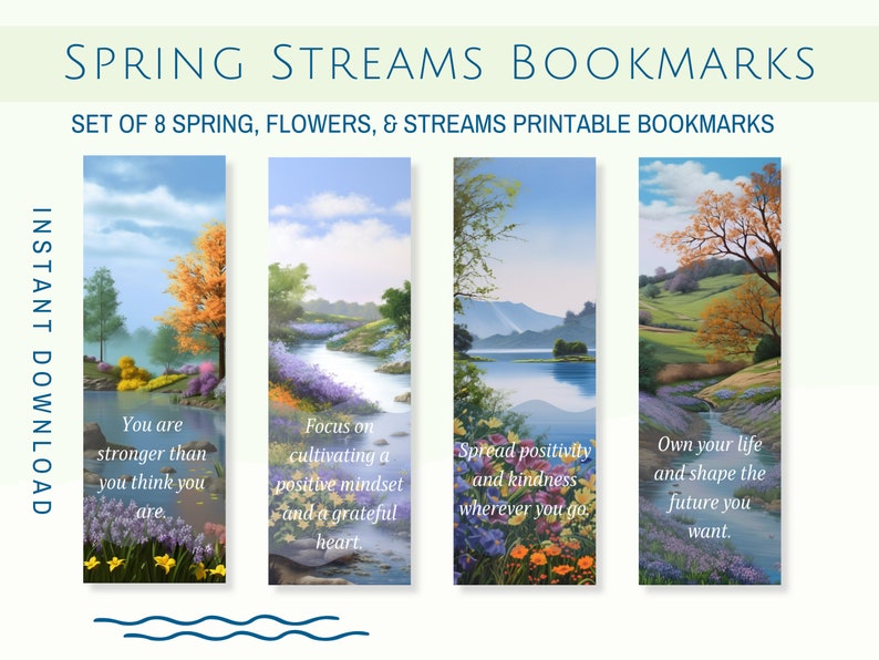 Printable Bookmarks | Gifts for Mom | Spring Bookmark Set | Flowers ...