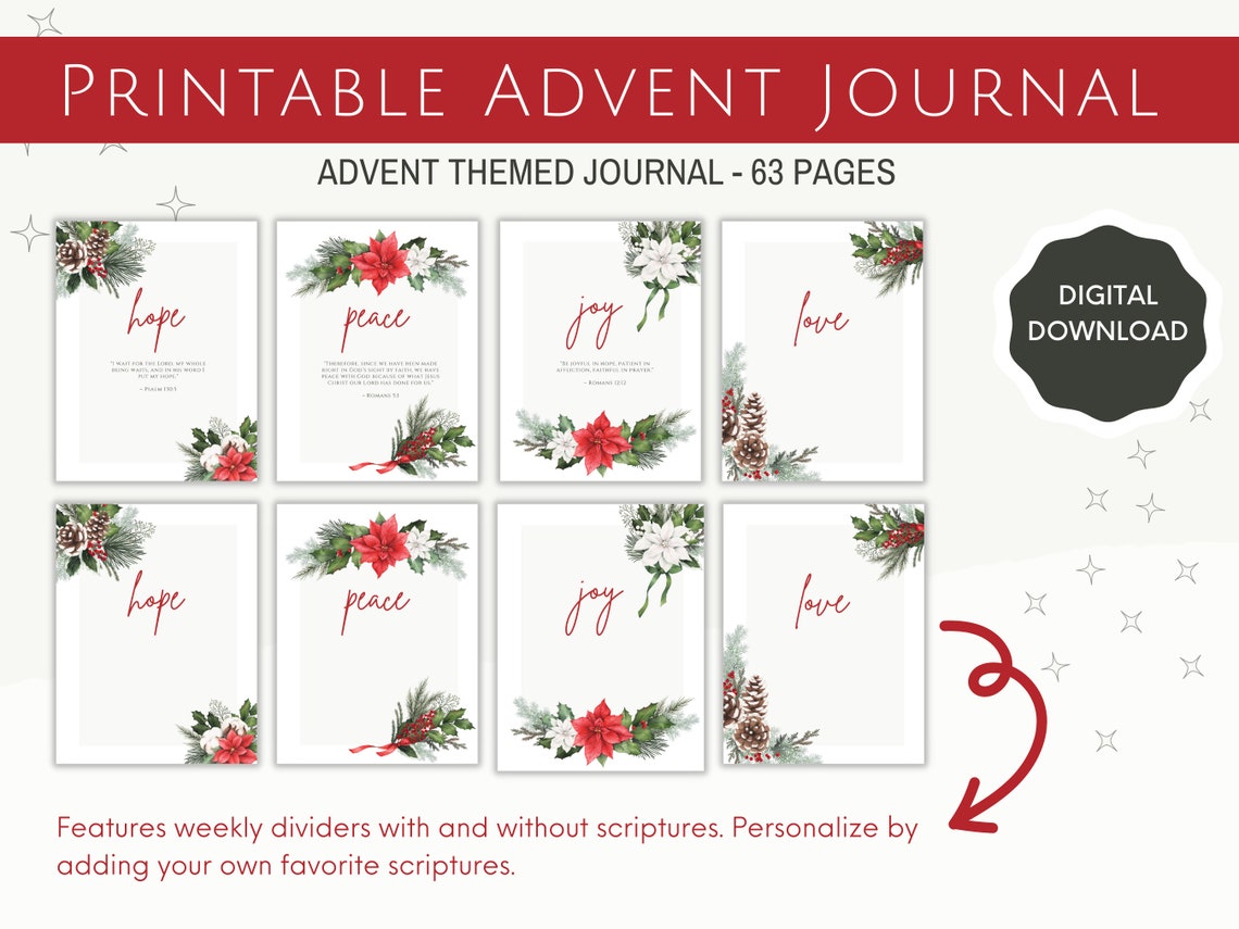 Printable Advent Journal, Advent Planner, Digital, Prayer Journal ...