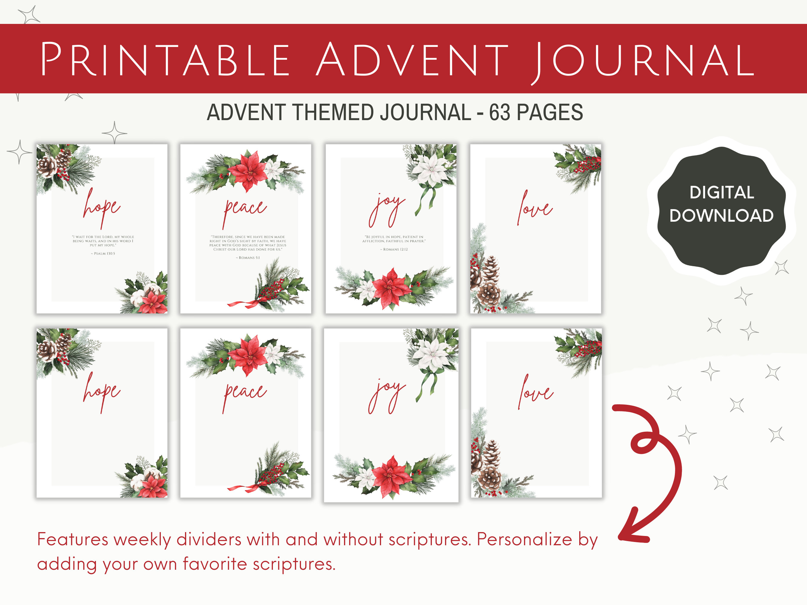 Printable Advent Journal, Advent Planner, Digital, Prayer Journal ...