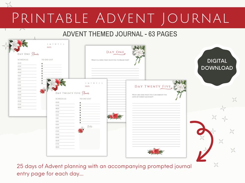 Printable Advent Journal, Advent Planner, Digital, Prayer Journal ...