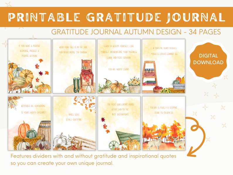 Gratitude Journal Printable, Daily Gratitude Journal, Weekly, Journal ...