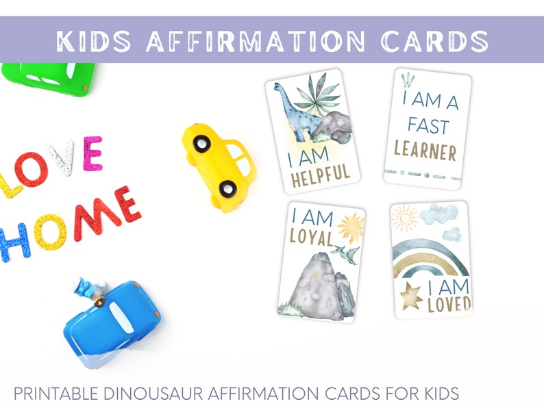 Printable Affirmation Cards for Kids, Dinosaur, Kids Affirmation Cards ...