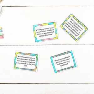 Would You Rather Printable Game for Kids, Teens, Adults, Road Trip ...