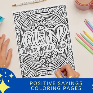 Printable Coloring Pages | Quotes Coloring Book | Positive Quotes ...