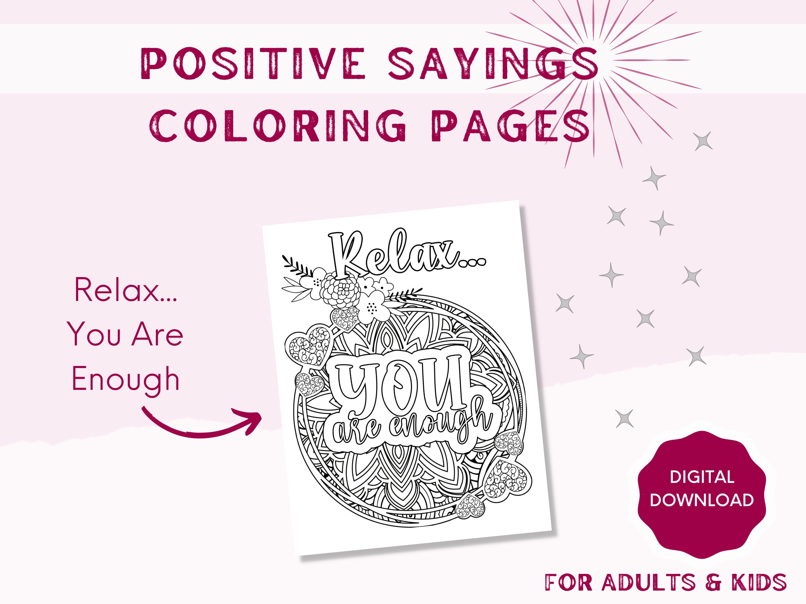 Printable Coloring Pages | Coloring Books | Relax You Are Enough ...