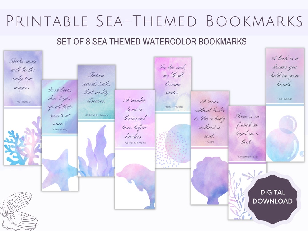 Printable Bookmarks With Inspirational Quotes | Landscapes Bookmark Set ...