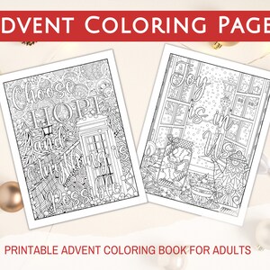 Printable Advent Calendar, Christmas Coloring Book, Christmas Coloring ...