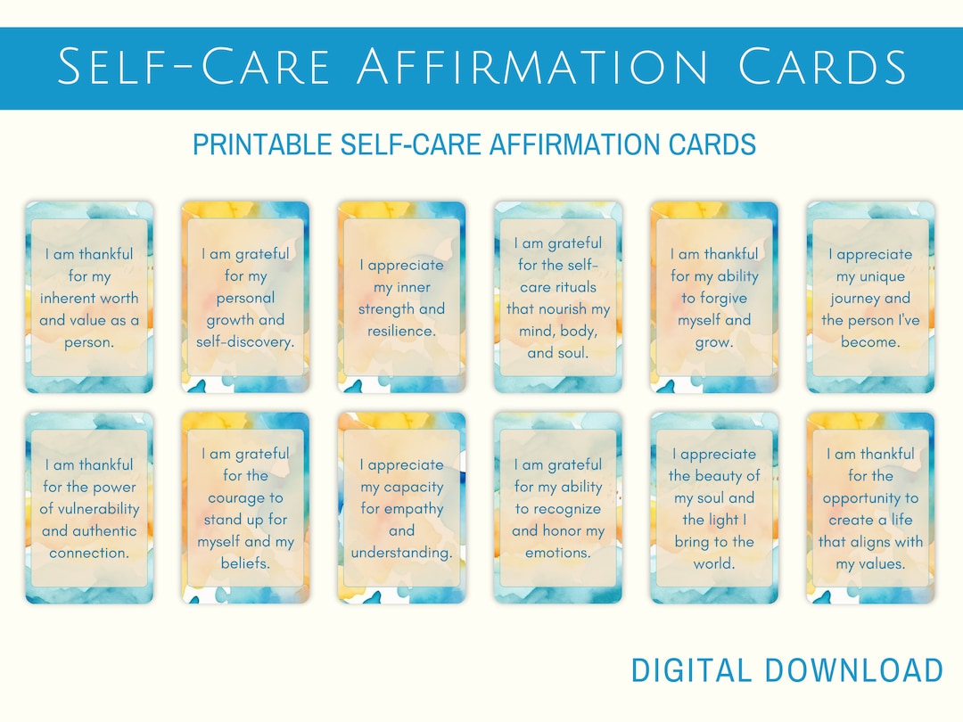 Self-care Affirmation Cards, Affirmation Cards Printable, Positive ...