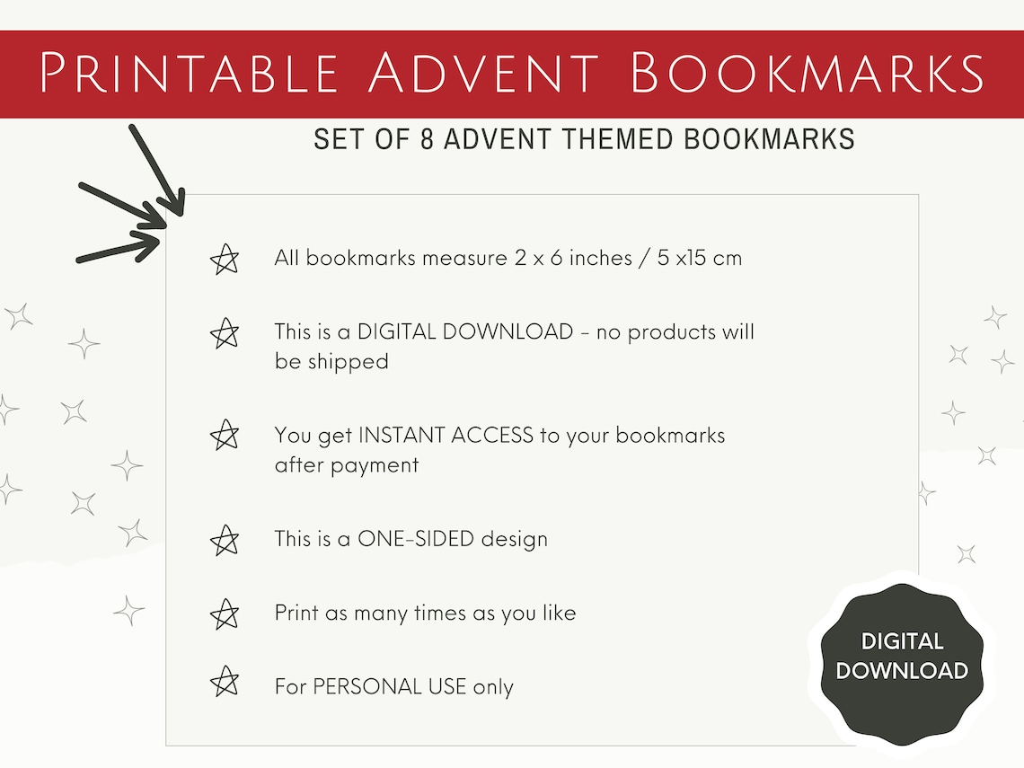 Printable Bookmarks Advent Theme | Advent Bookmark Set | Christian ...