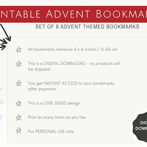 Printable Bookmarks Advent Theme | Advent Bookmark Set | Christian ...