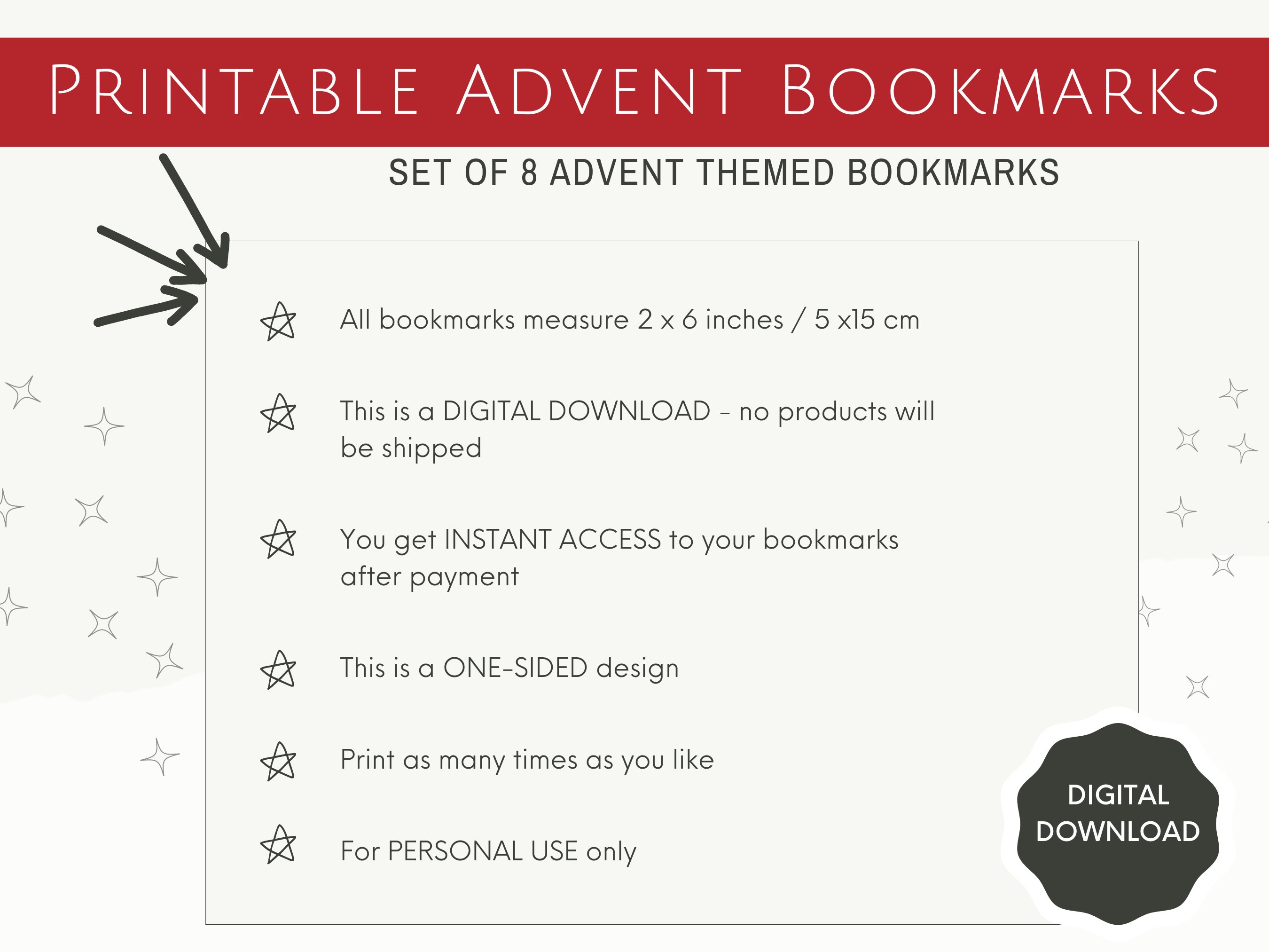 Printable Bookmarks Advent Theme | Advent Bookmark Set | Christian ...
