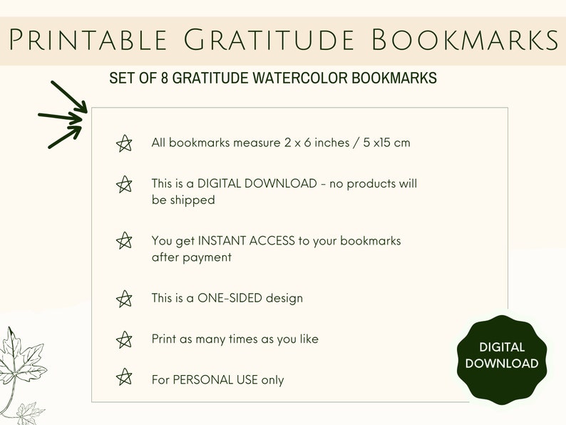 Printable Bookmarks, Gratitude Bookmark Set, Book Lover Reading Gifts ...
