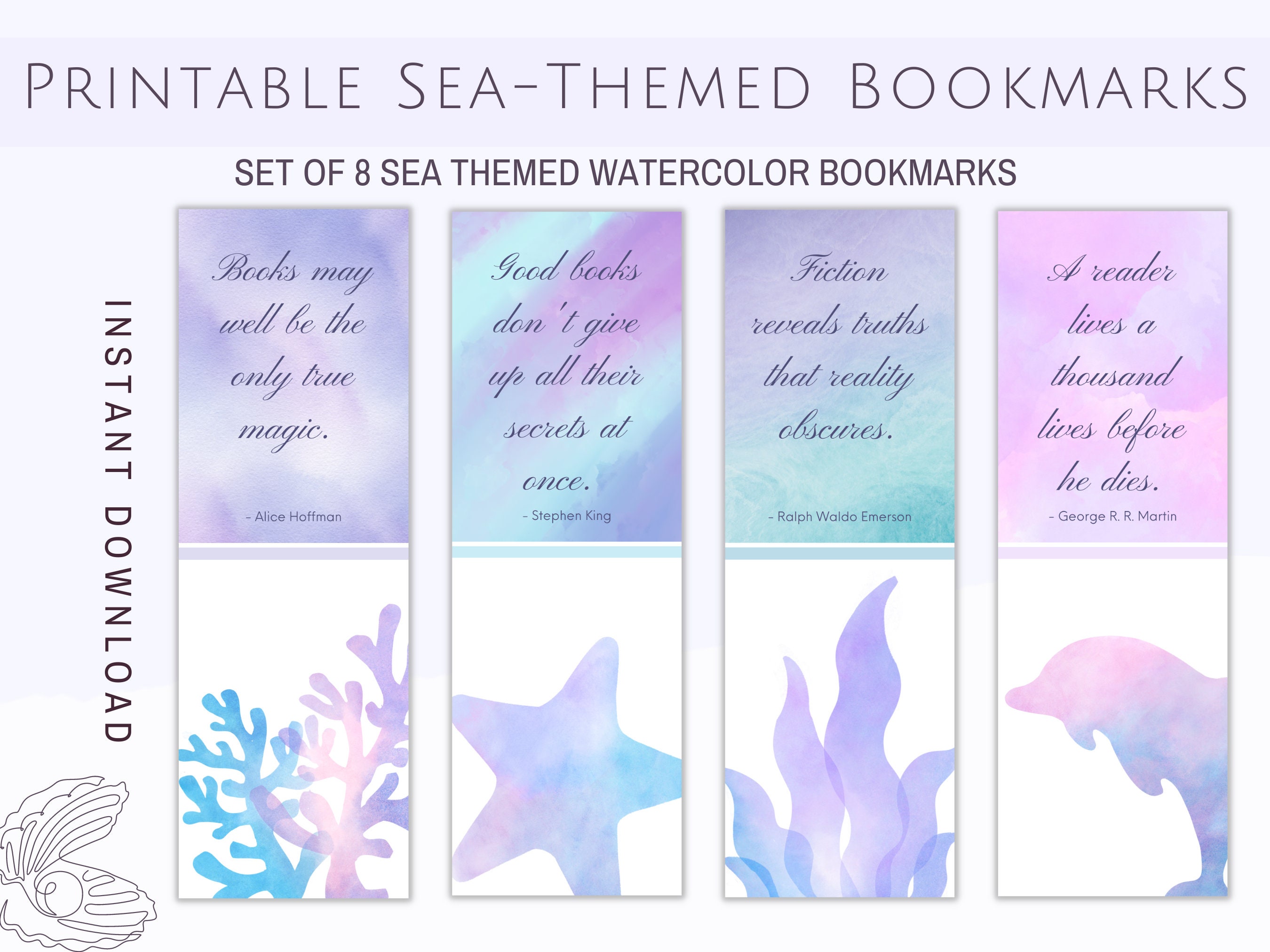 Printable Bookmarks With Inspirational Quotes | Landscapes Bookmark Set ...