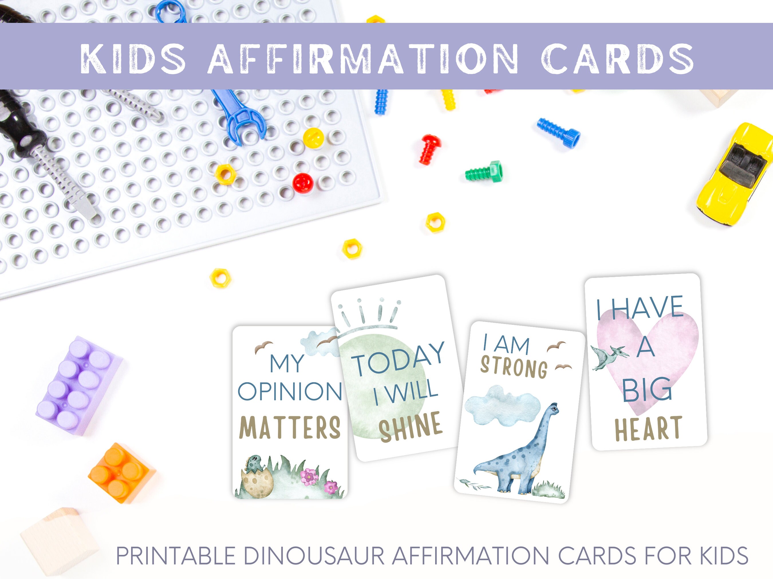 Printable Affirmation Cards for Kids, Dinosaur, Kids Affirmation Cards ...
