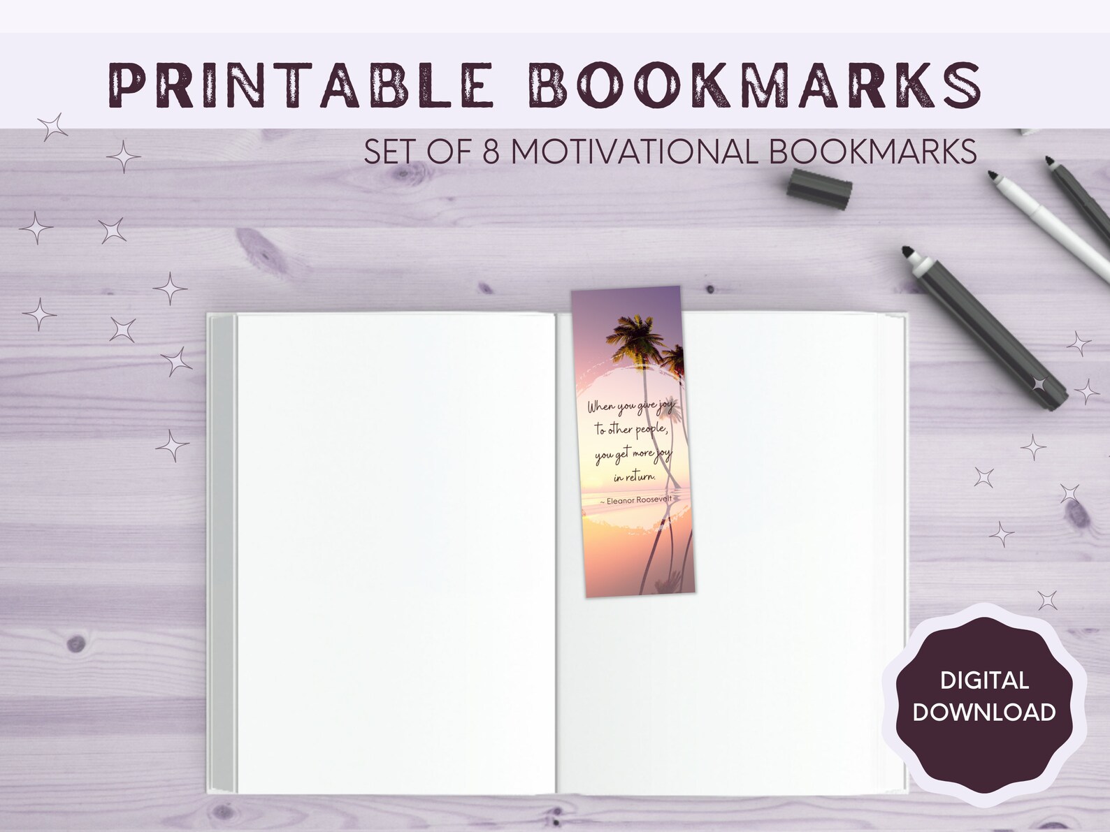 Printable Bookmarks With Inspirational Quotes Landscapes - Etsy