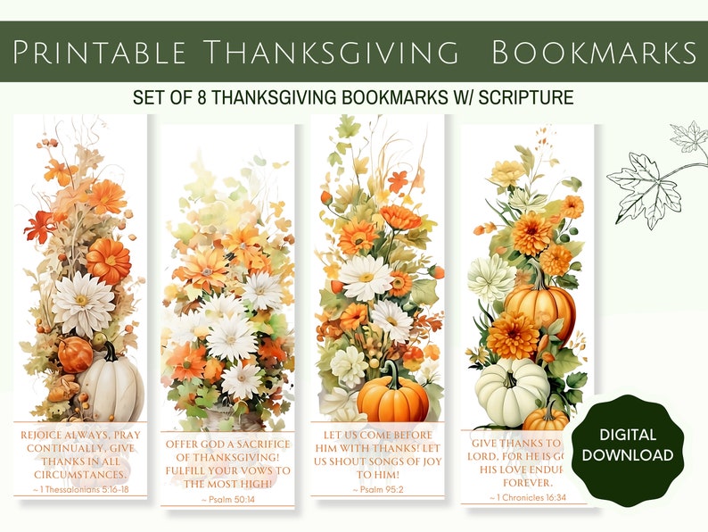Fall Printable Bookmarks, Bible Verse Bookmarks, Christian Bible ...