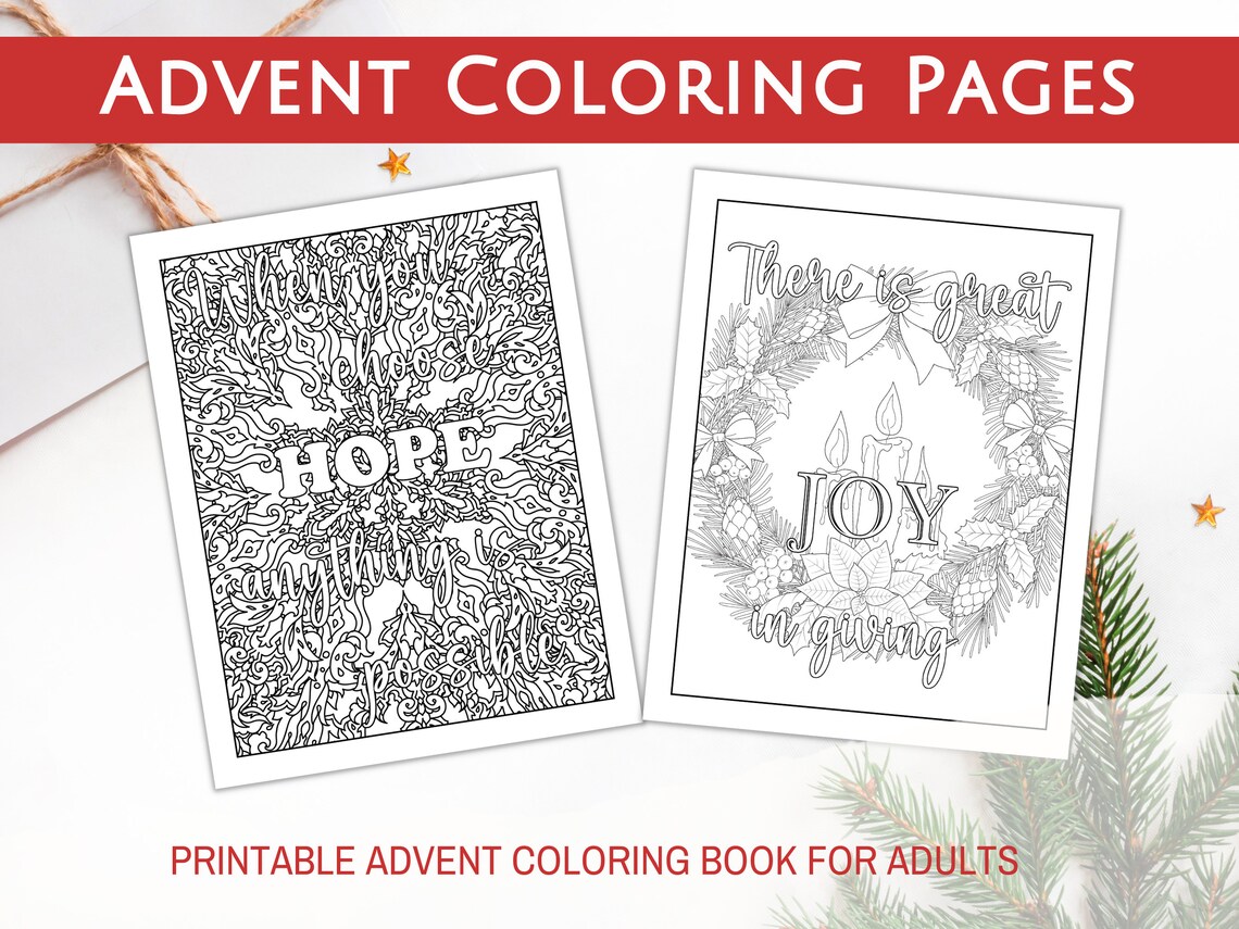 Printable Advent Calendar, Christmas Coloring Book, Christmas Coloring ...