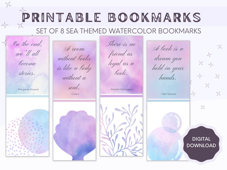 Printable Bookmarks With Inspirational Quotes Landscapes - Etsy