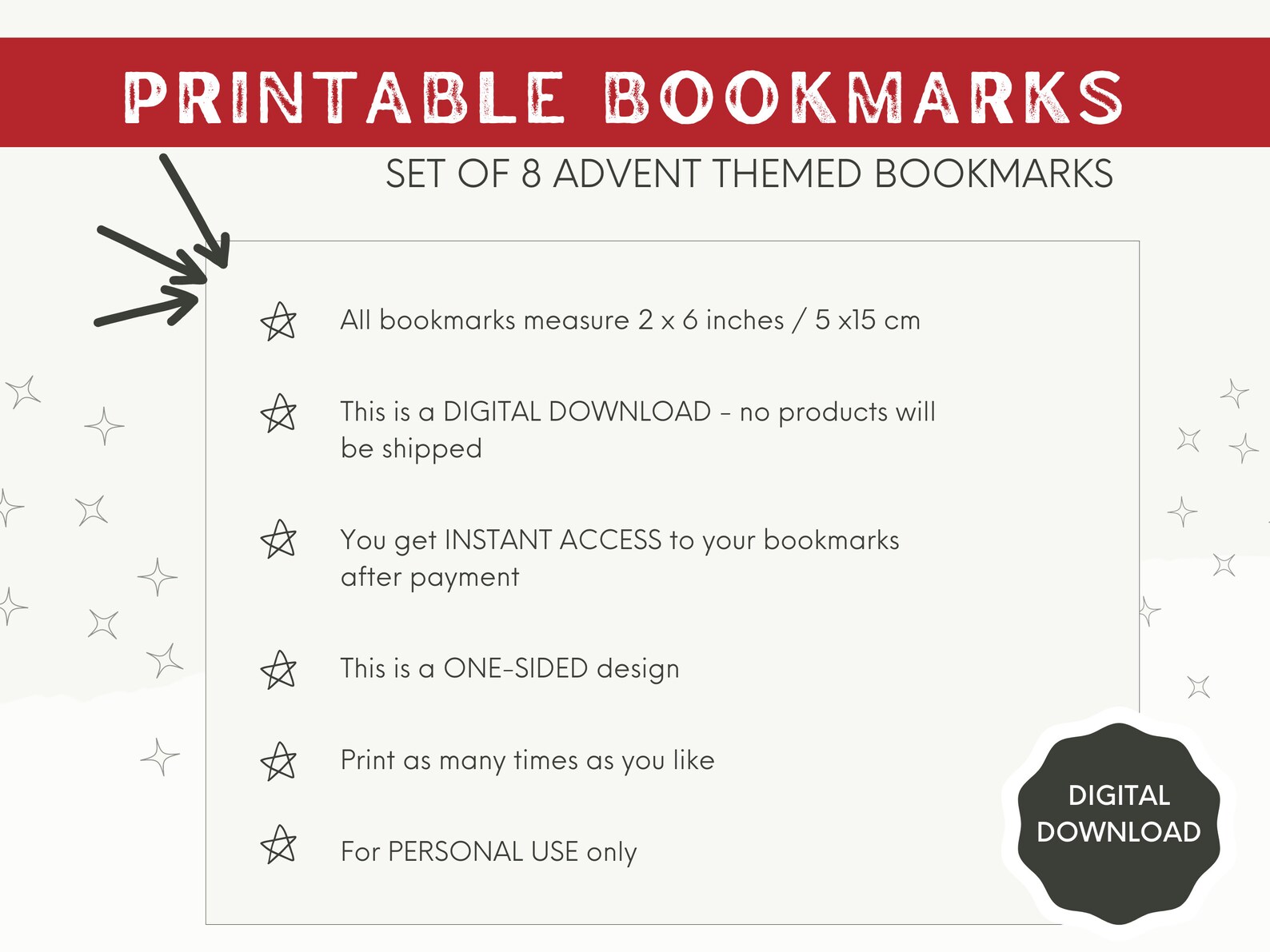 Printable Bookmarks Advent Theme Advent Bookmark Set - Etsy