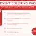 Printable Advent Calendar, Christmas Coloring Book, Christmas Coloring ...