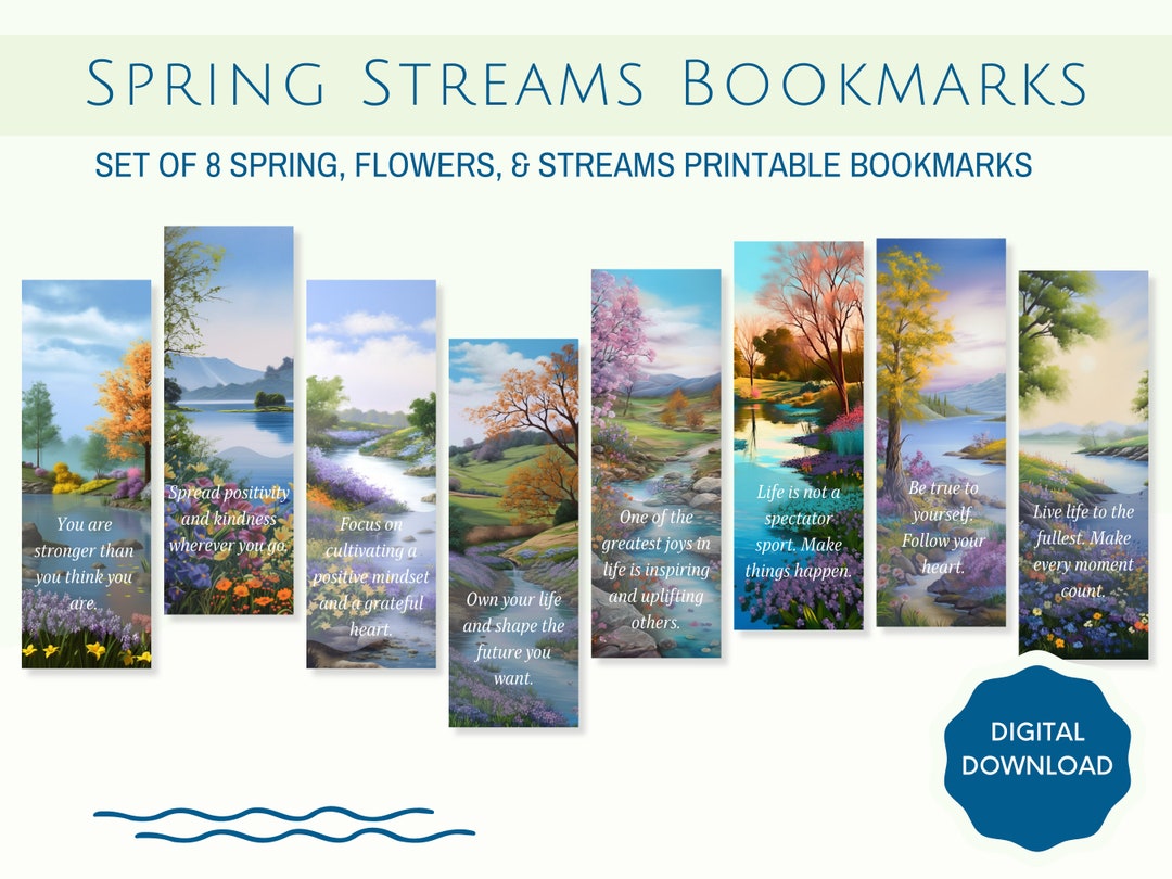 Printable Bookmarks | Gifts for Mom | Spring Bookmark Set | Flowers ...