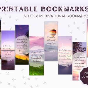 Printable Bookmarks With Inspirational Quotes Landscapes - Etsy