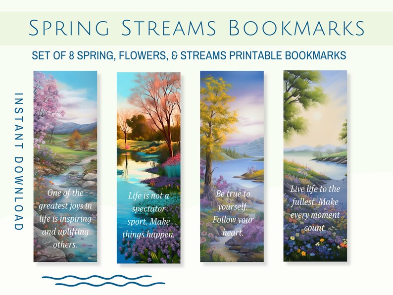 Printable Bookmarks | Gifts for Mom | Spring Bookmark Set | Flowers ...
