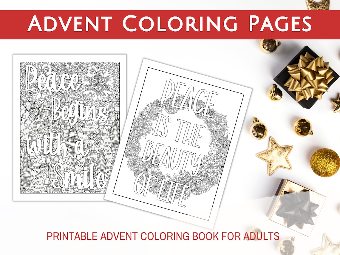 Printable Advent Calendar, Christmas Coloring Book, Christmas Coloring ...