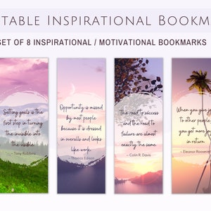 Printable Bookmarks With Inspirational Quotes | Landscapes Bookmark Set ...