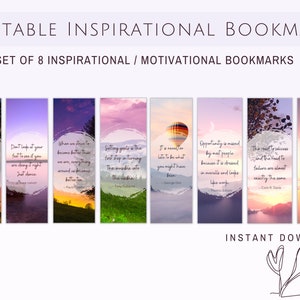 Printable Bookmarks With Inspirational Quotes | Landscapes Bookmark Set ...
