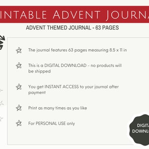 Printable Advent Journal, Advent Planner, Digital, Prayer Journal ...