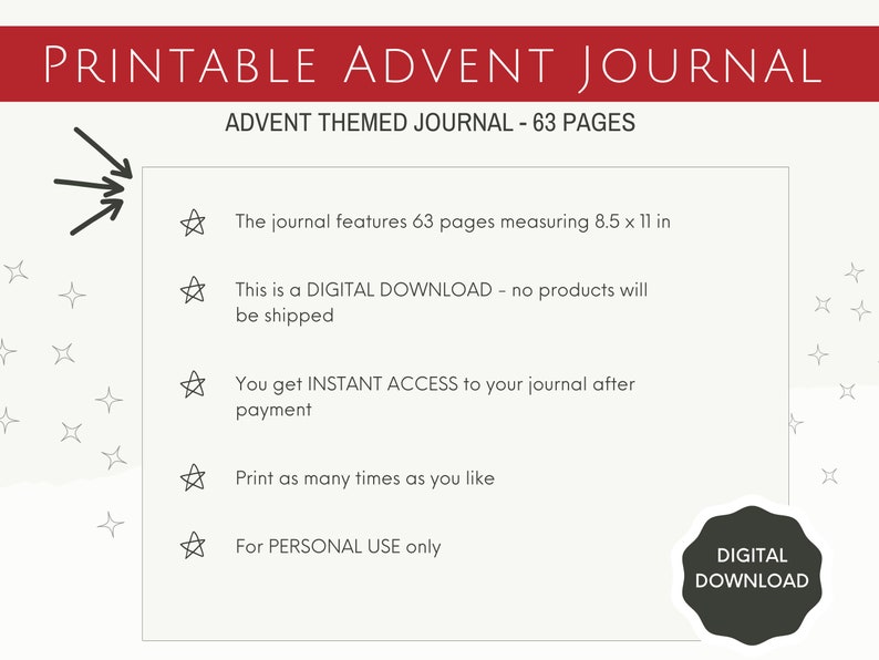 Printable Advent Journal, Advent Planner, Digital, Prayer Journal ...