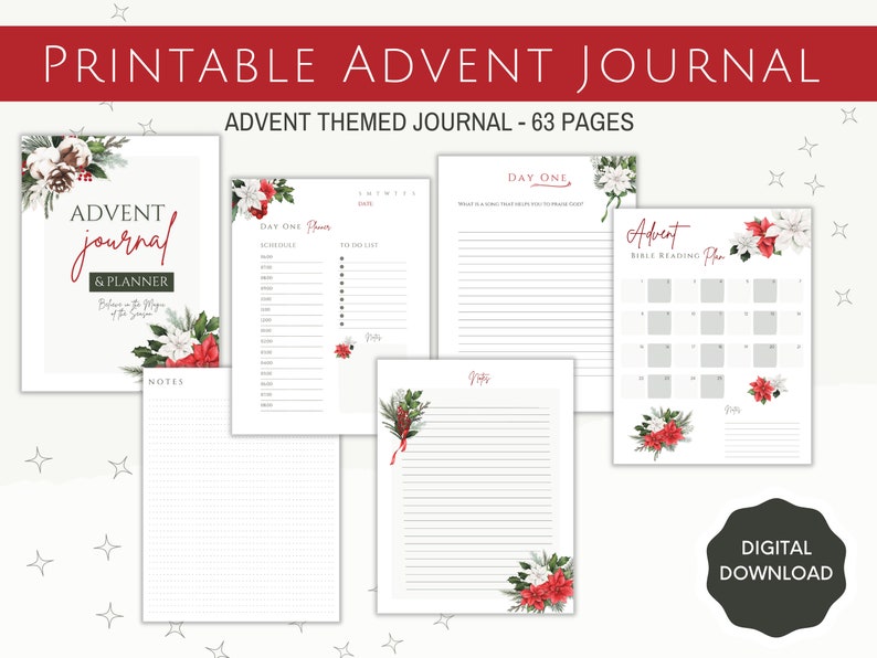 Printable Advent Journal, Advent Planner, Digital, Prayer Journal ...