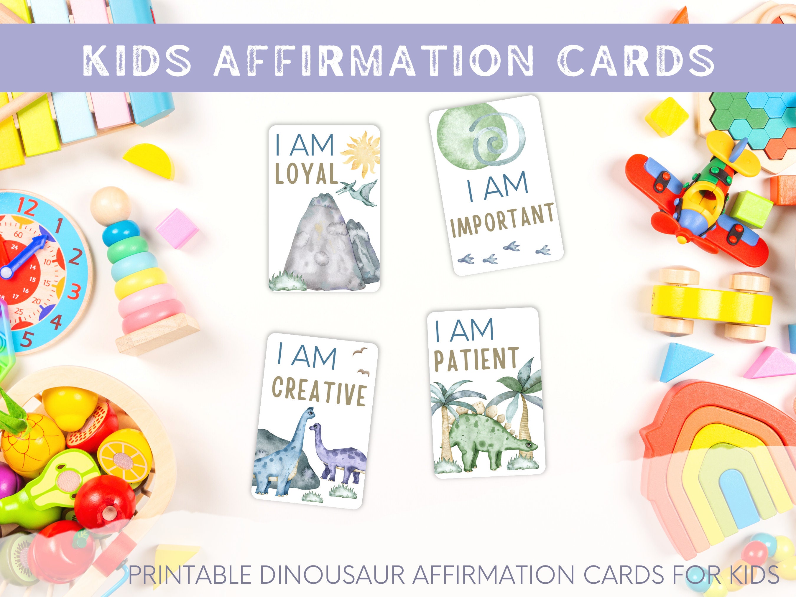 Printable Affirmation Cards for Kids, Dinosaur, Kids Affirmation Cards ...