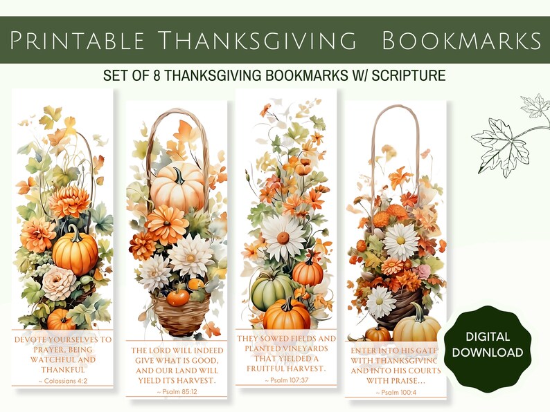 Fall Printable Bookmarks, Bible Verse Bookmarks, Christian Bible ...