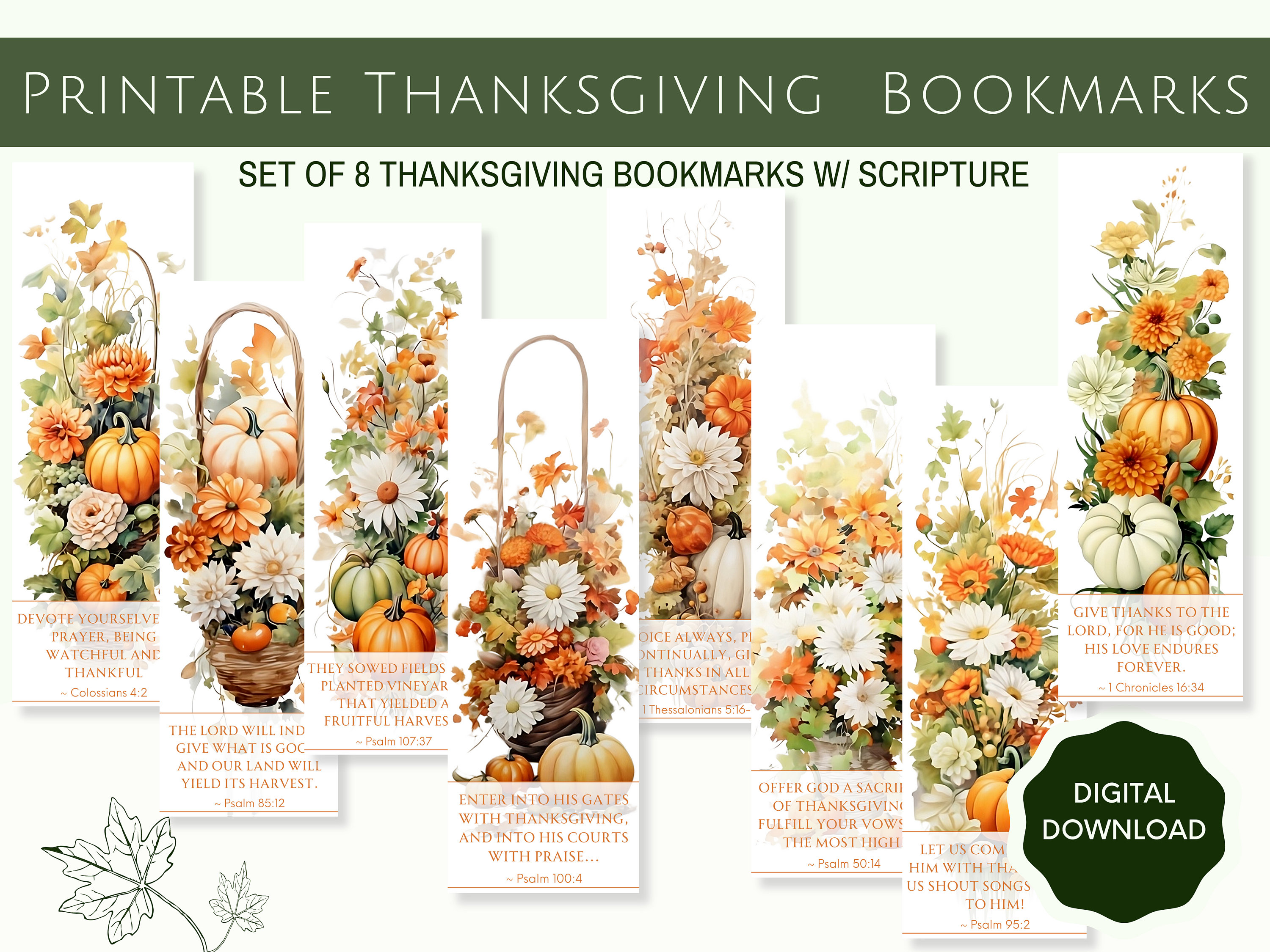 Fall Printable Bookmarks, Bible Verse Bookmarks, Christian Bible ...