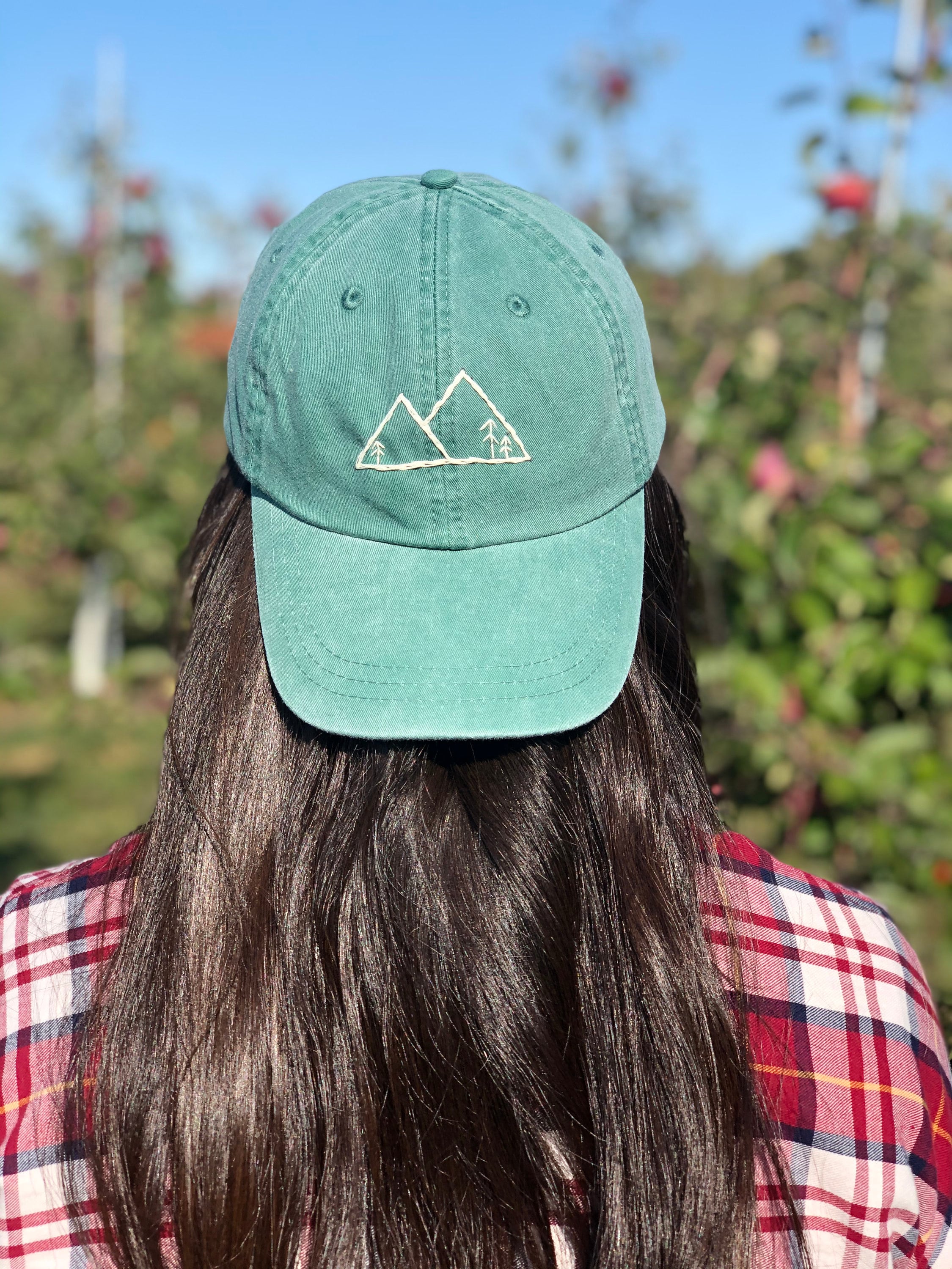 Hand Embroidered Mountain and Tree Nature Dad Hat - Etsy