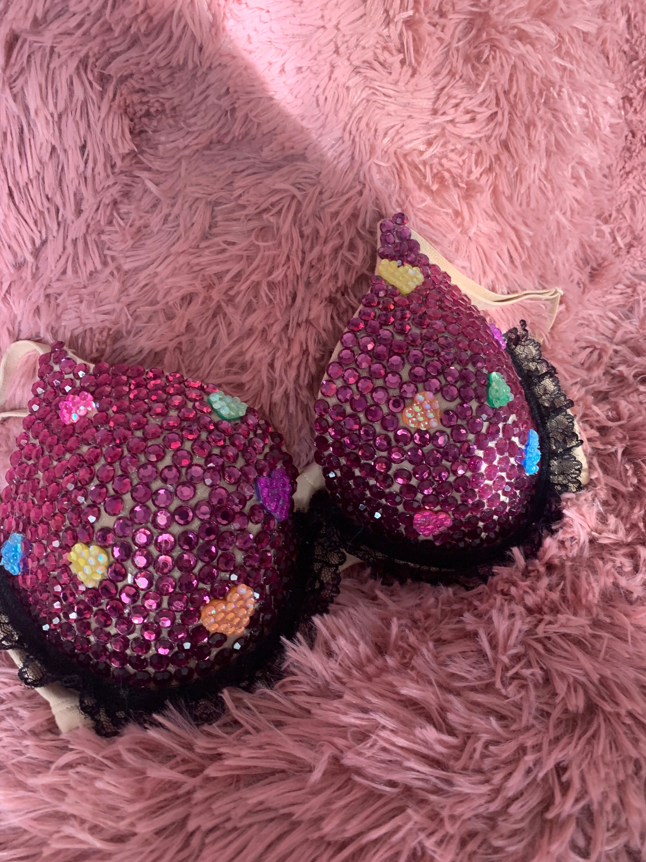 Made to Order- All the Love Rhinestone Bra - Etsy