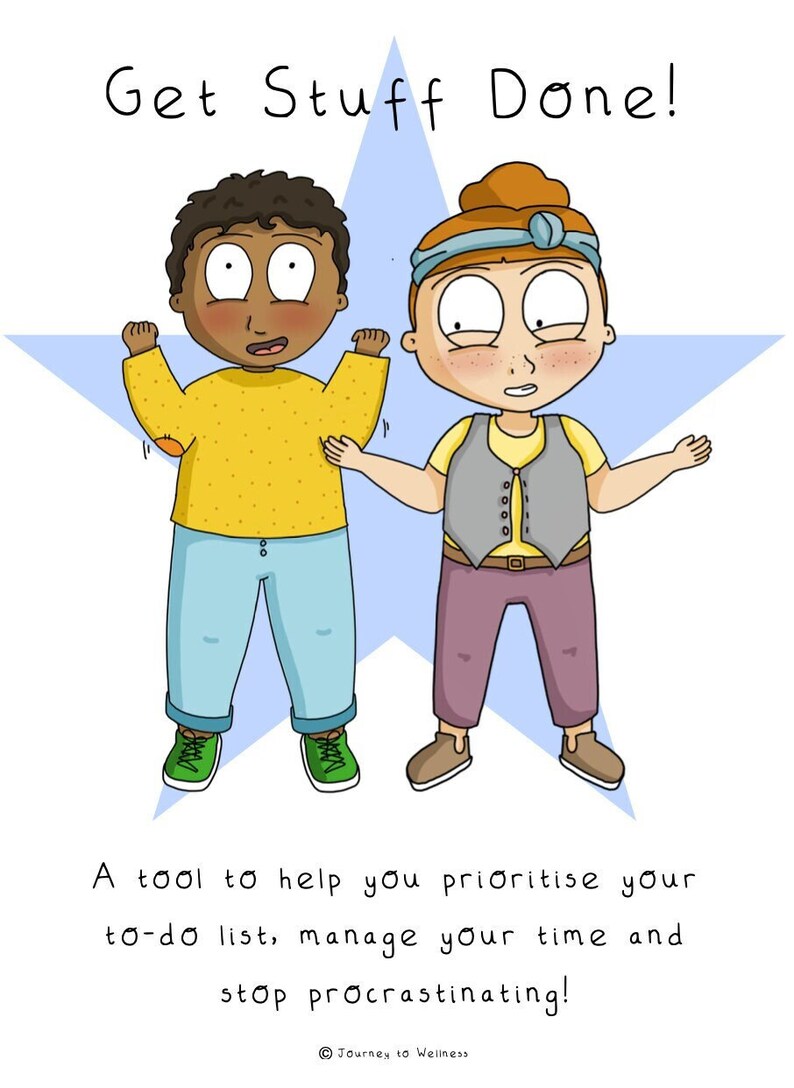 Get Stuff Done Journey to Wellness printable tool for time | Etsy