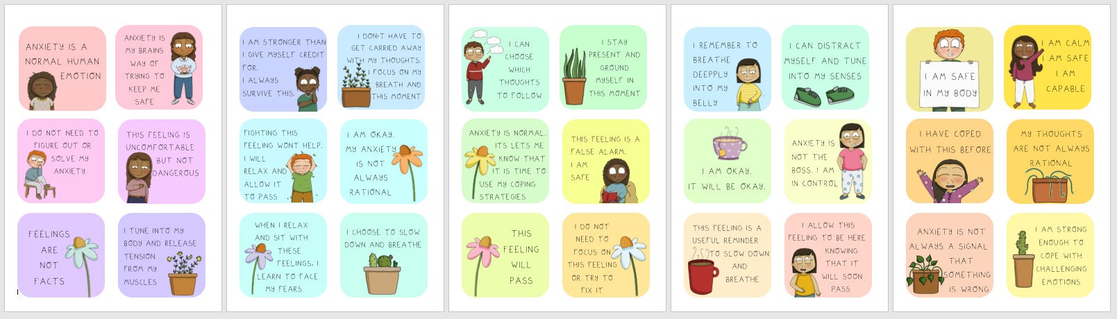 Anxiety Coping Statement Cards Journey to Wellness Digital | Etsy Canada