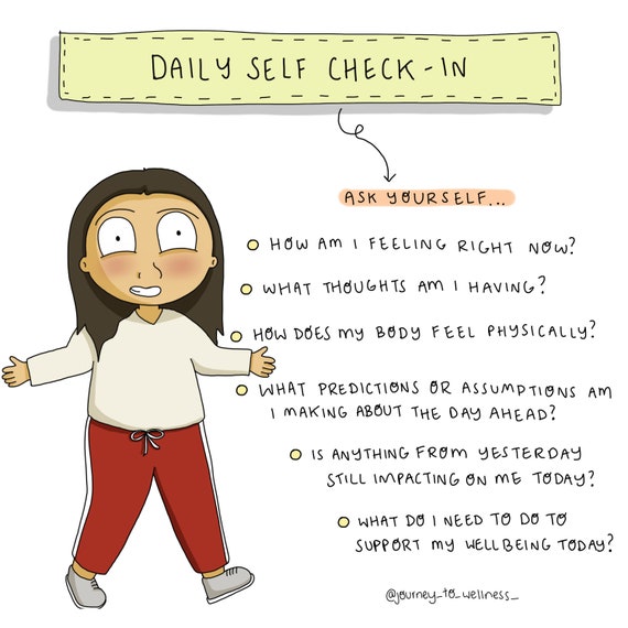 Daily Self Check-in Journey to Wellness Digital Download | Etsy