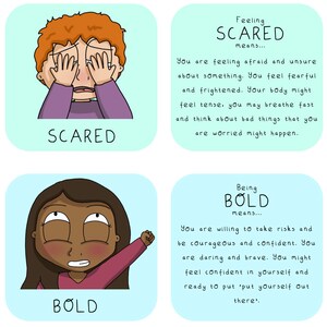 Feelings Vocab | Emotional Literacy Flash Cards - Etsy