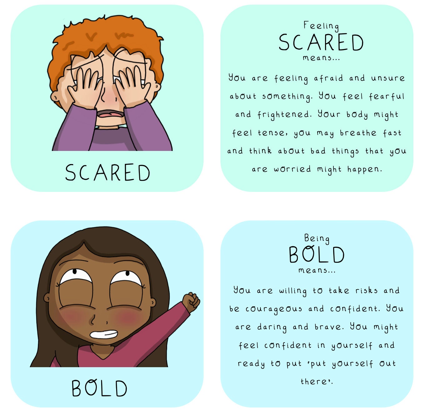 Feelings Vocab Emotional Literacy Flash Cards - Etsy