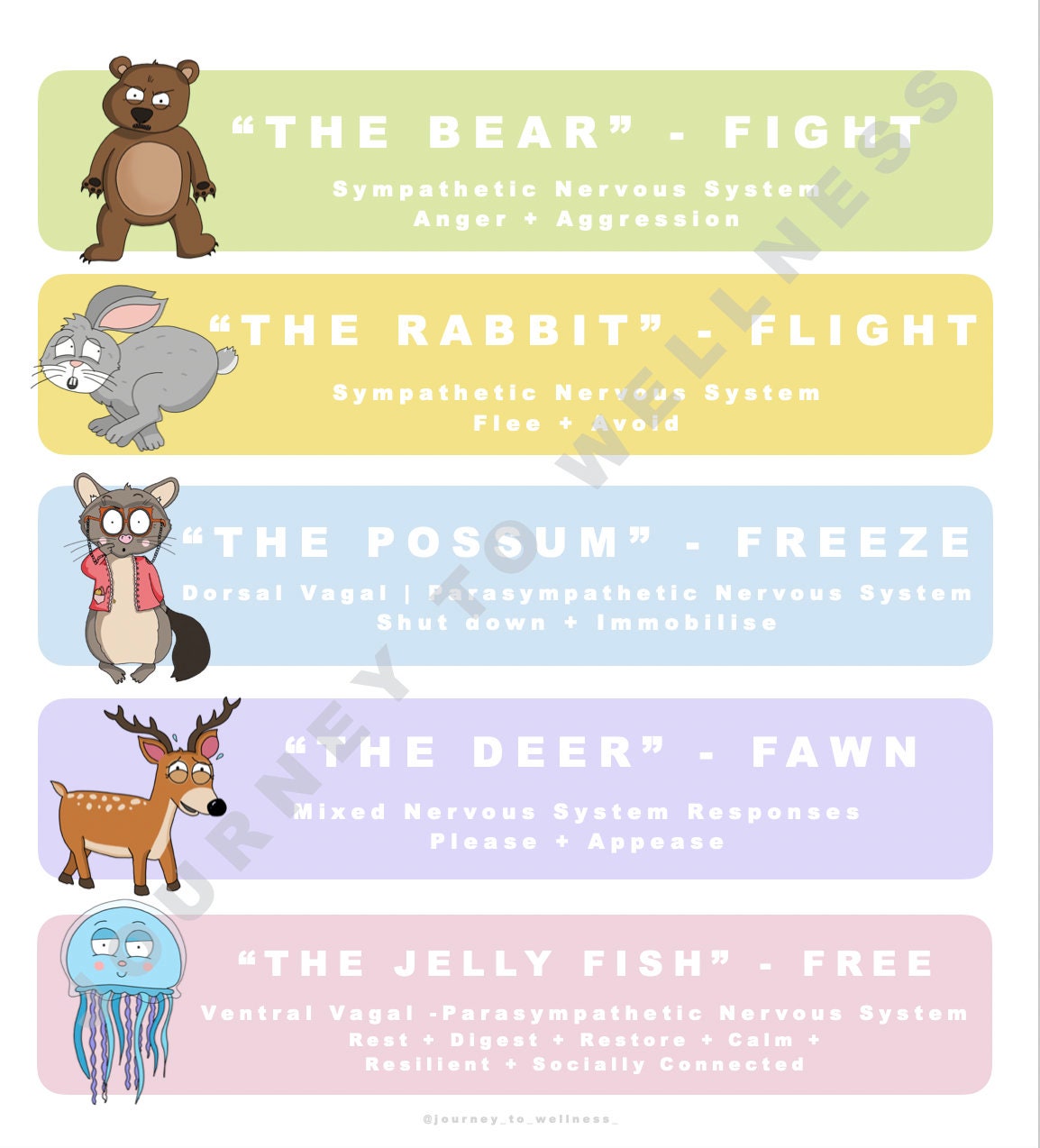 Polyvagal Theory Poster – Animal Edition Nervous System States (digital ...