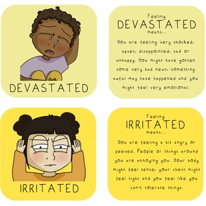 Feelings Vocab | Emotional Literacy Flash Cards - Etsy