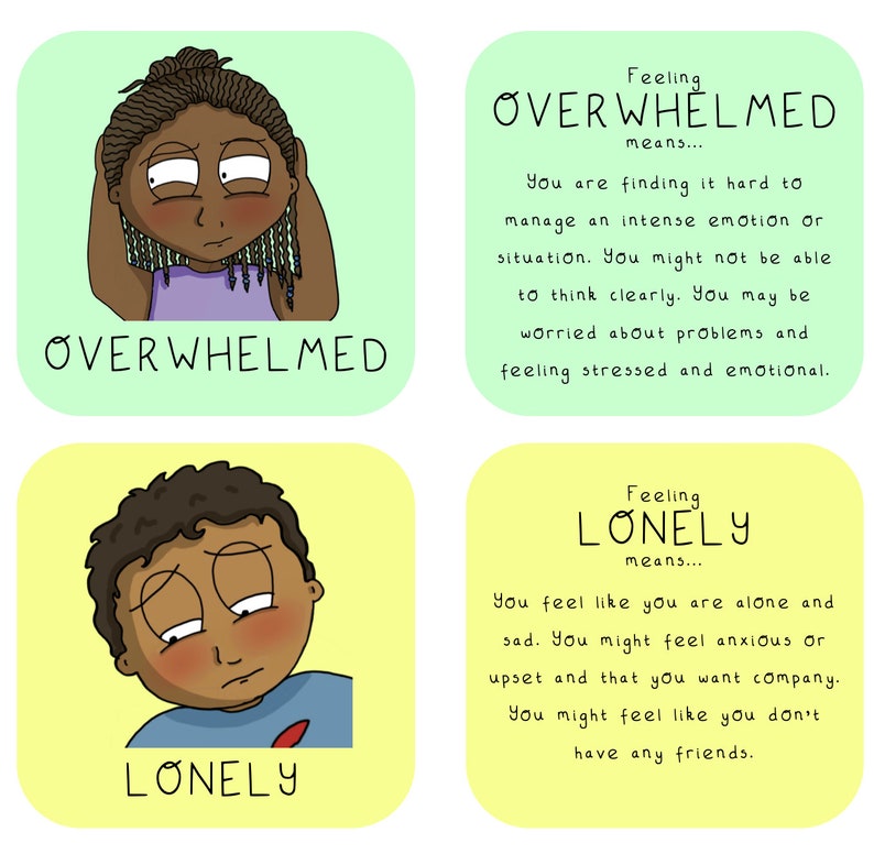 Feelings Vocab Emotional Literacy Flash Cards - Etsy