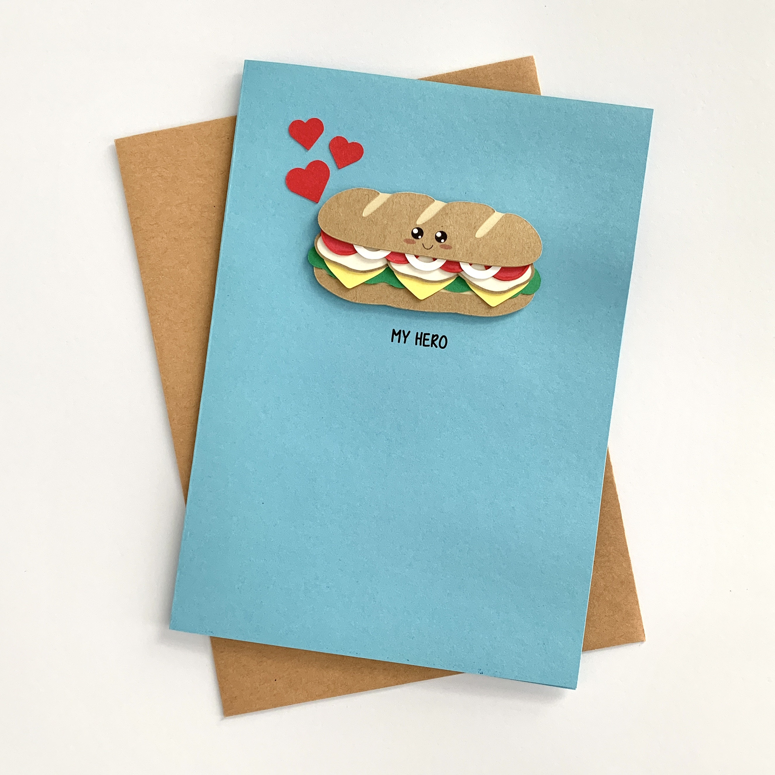 My Hero Cute and Punny Card Sandwich Pun for Friend - Etsy