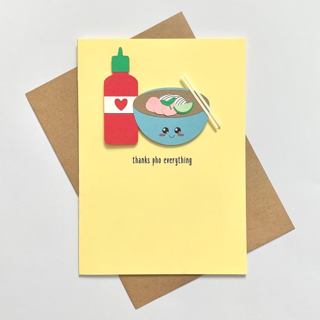 Thanks Pho Everything || Cute and Punny Thank You Card - Etsy